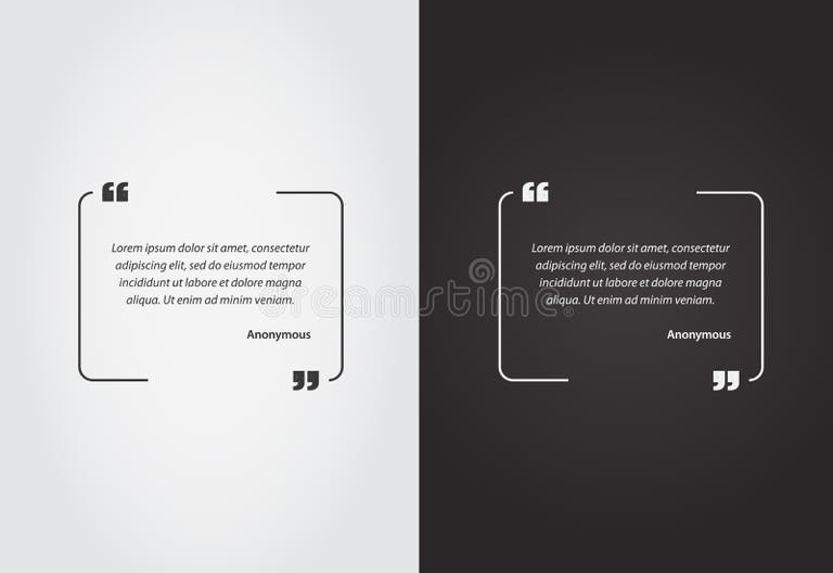 Empty Quote Template Bubble. Template Vector Set Stock Vector ...