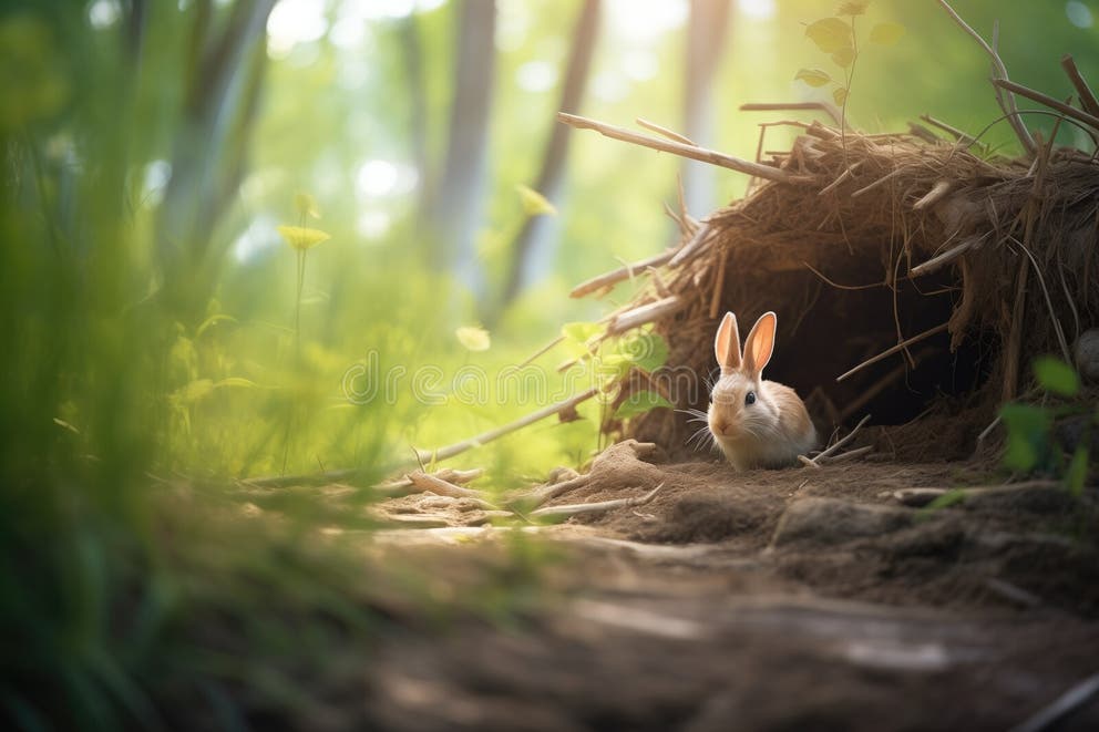 Empty Rabbit Burrow in a Clearing Stock Photo - Image of clearing ...