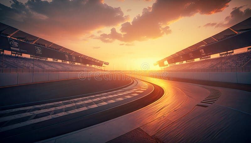 Empty race track stock illustration. Illustration of motorway - 271479747