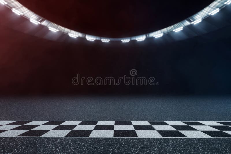 Empty Race Track Night Background 3d Illustrations Stock Illustration ...