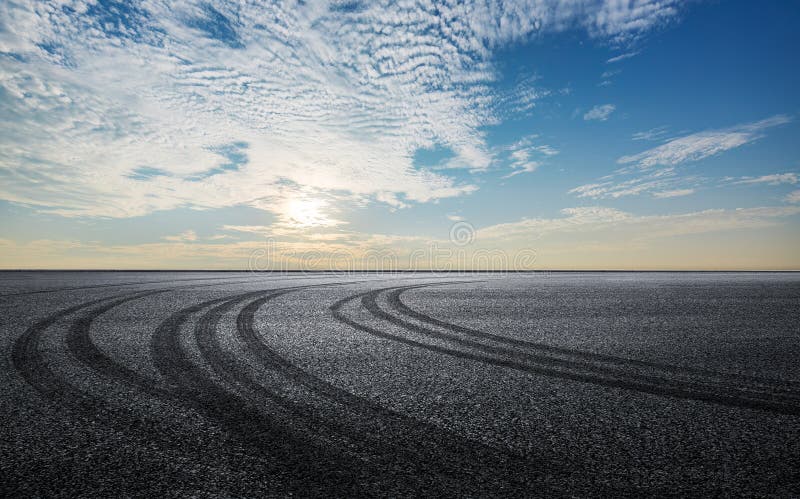 Empty Racing Track Road and Sky Background Stock Image - Image of track ...