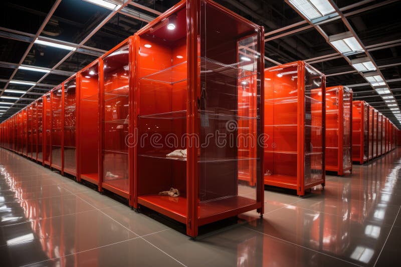 Empty Rack Shelf in Mega Storehouse. Logistic Concept Stock ...