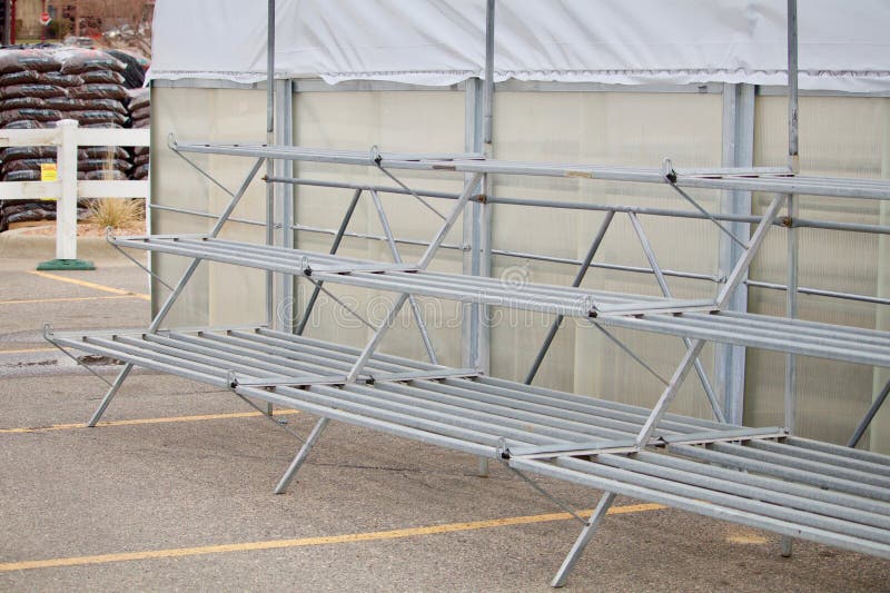 Empty Racks Waiting for Spring Plants Editorial Image - Image of cargo ...