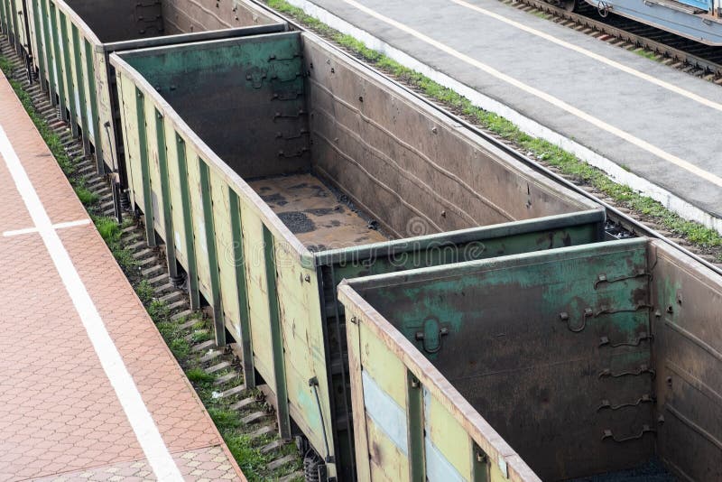 Empty Rail Cars on the Tracks Stock Image - Image of coal, industry ...