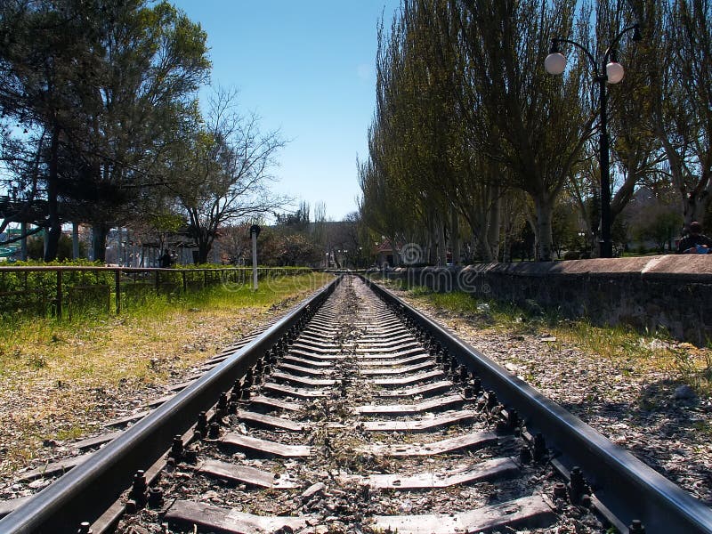 Empty rail road tracks stock image. Image of landscape - 4763373