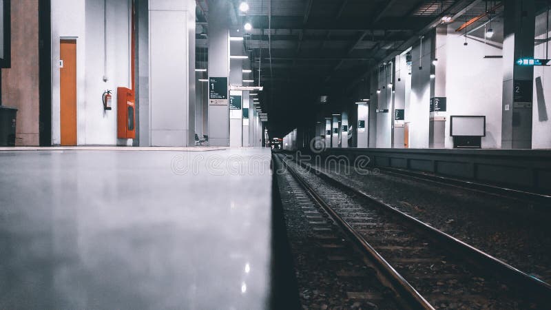 Empty rail way stock image. Image of building, transport - 251621675