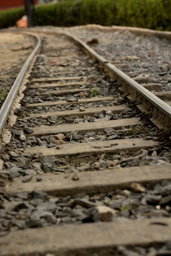 Empty Railroad Railway Track Going To Endless Journey Stock Image ...
