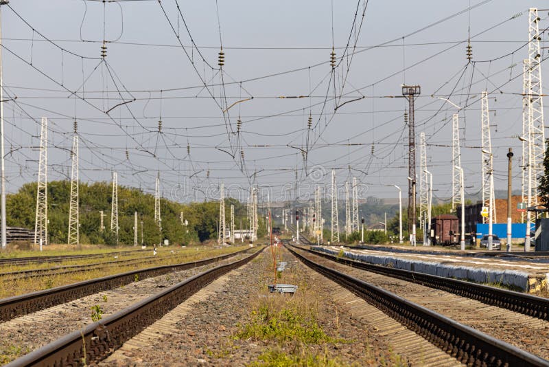 Empty Railroad Tracks Going into the Distance Stock Photo - Image of ...