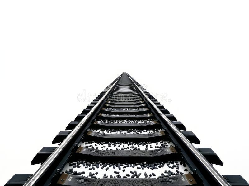 Empty Railroad Tracks in a Pristine White Studio Setting a Blank Canvas ...