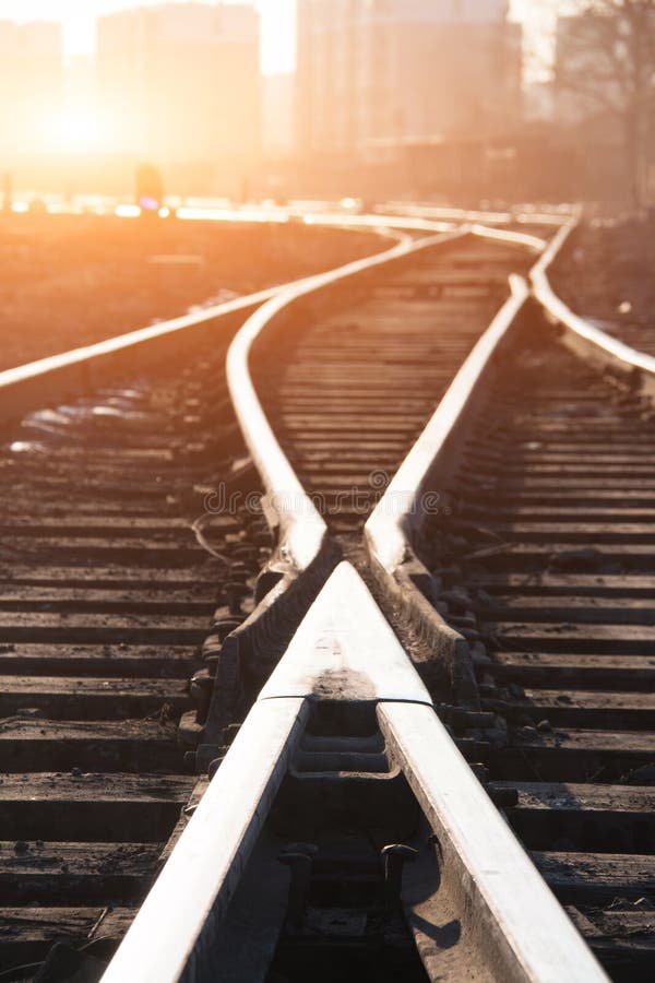 Empty railroad tracks stock photo. Image of journey, junction - 66171328