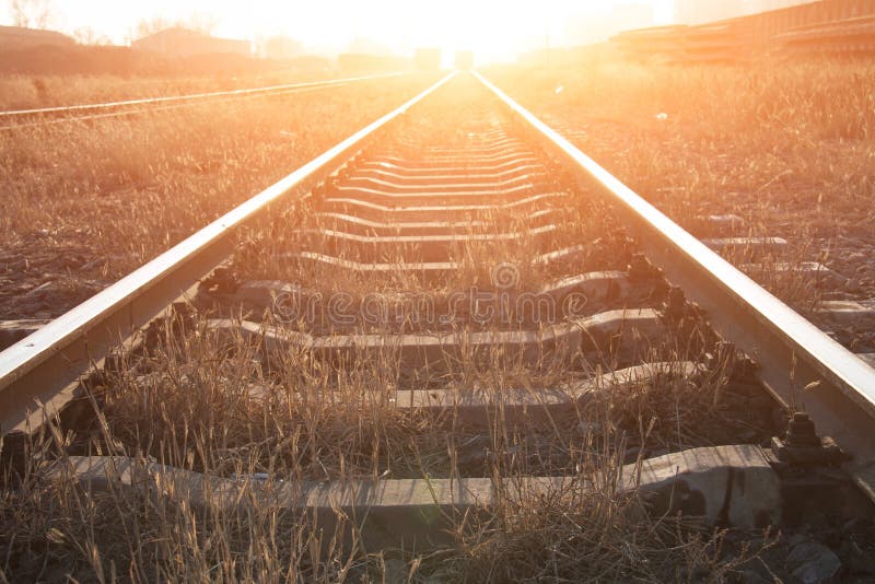 Empty railroad tracks stock photo. Image of gravel, cargo - 66171372