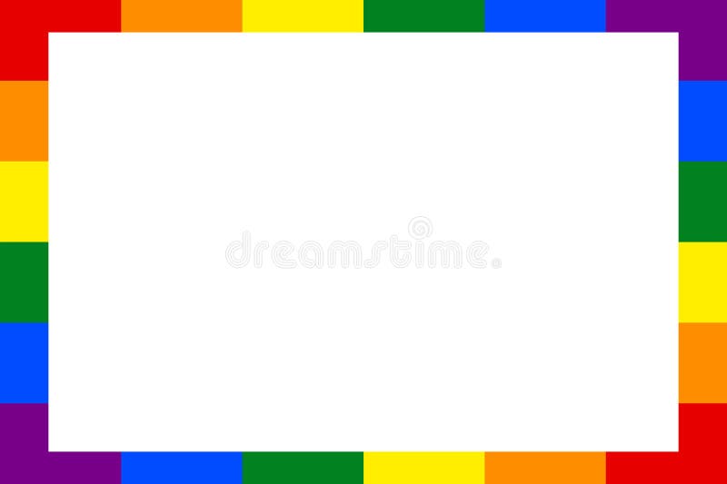 Empty Rainbow Rectangular Frame Isolated on a Transparent Background ...