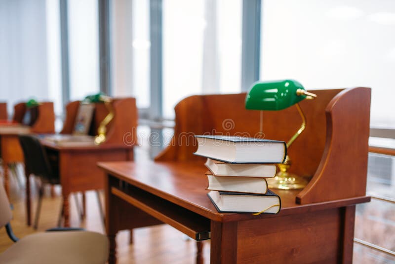 Empty Reading Room, Interior of University Library Stock Photo - Image ...