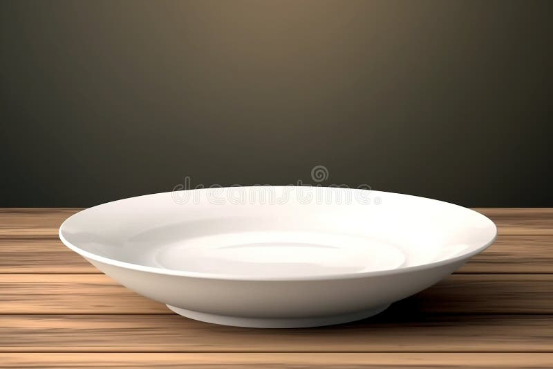 Empty Realistic White Bowl Plate. Generative AI Stock Illustration ...