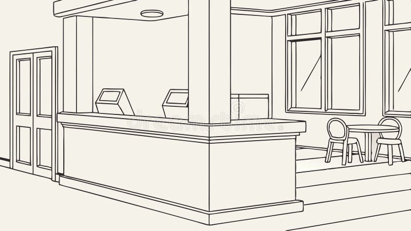 Empty Reception Desk or Customer Service Counter, Vector Design ...