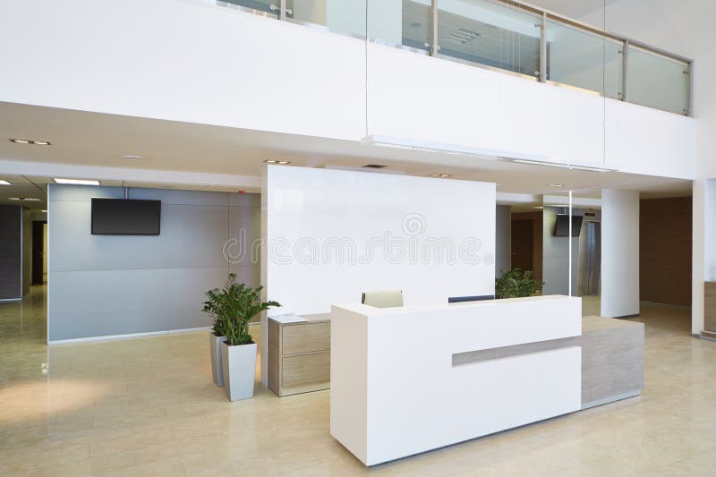 Empty Lit Reception Area in Dental Clinic. Stock Image - Image of paper ...