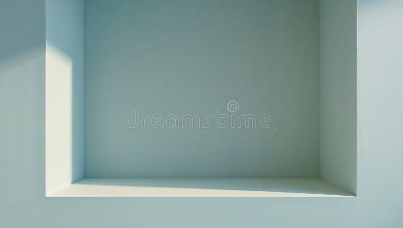 An Empty Recessed Box Built into a Wall of Light Blue Stock Image ...