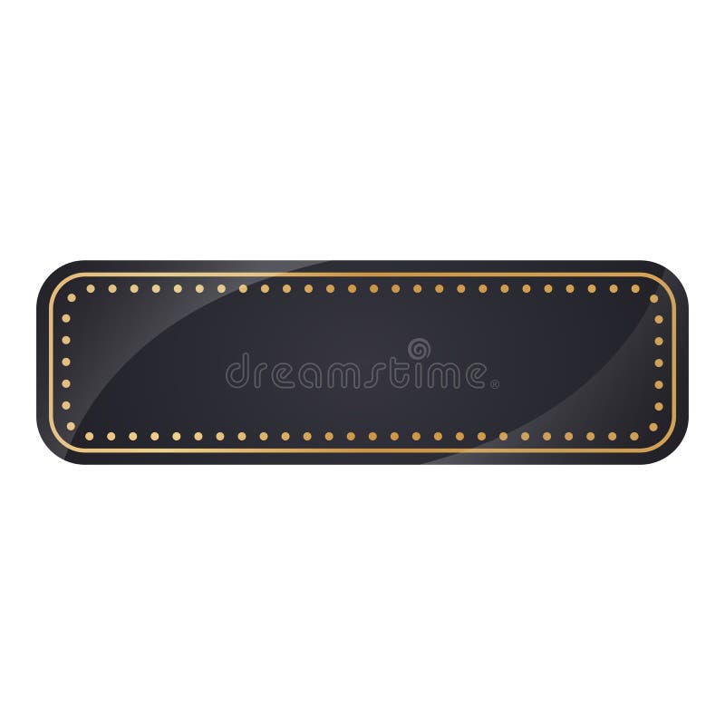 Empty Rectangle Frame in Black and Golden Stock Illustration ...