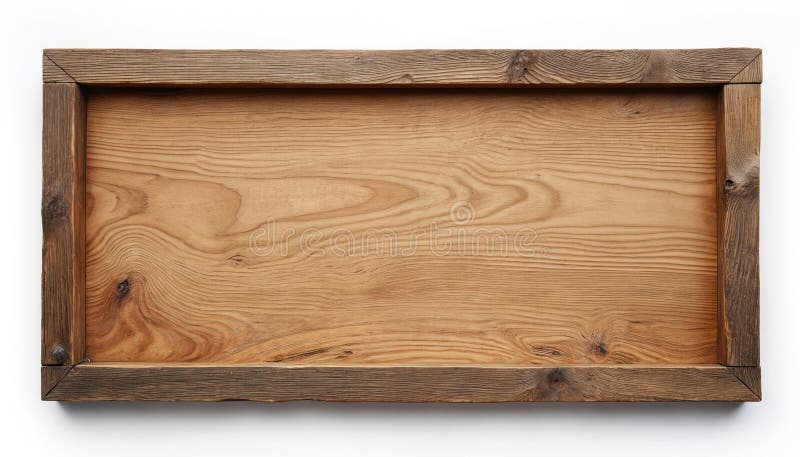 Empty Rectangle Frame Made of Wooden Planks Shows Wood Grain Surface ...