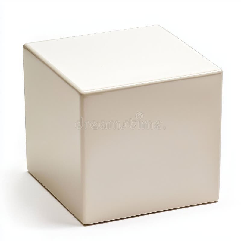 An Empty Rectangle Pedestal Block Object Perspective Mockup of a White ...