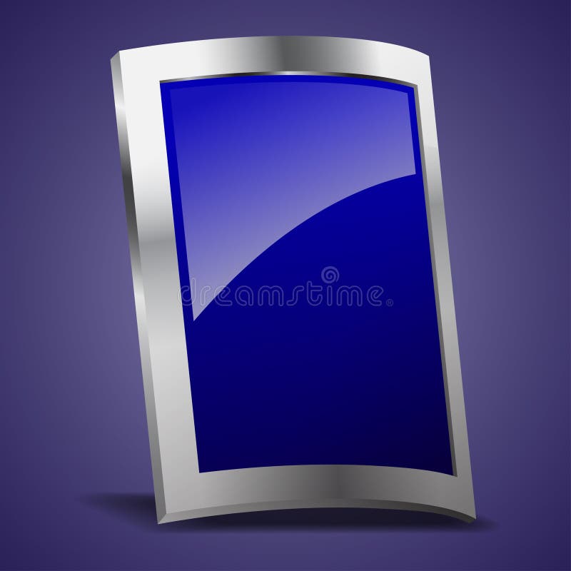 Empty Rectangle Shape Metal Shield, Vector Illustration. Stock Vector ...