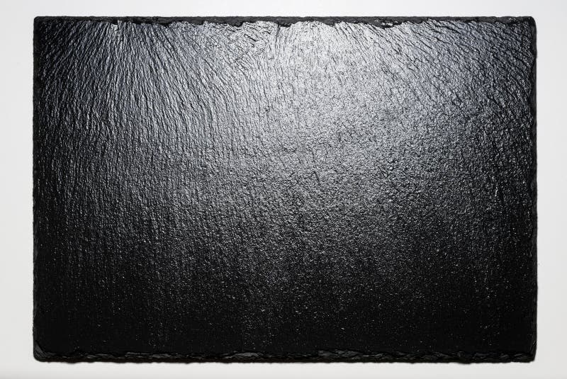 Empty Rectangular Black Stone Plate Stock Image - Image of food, view ...