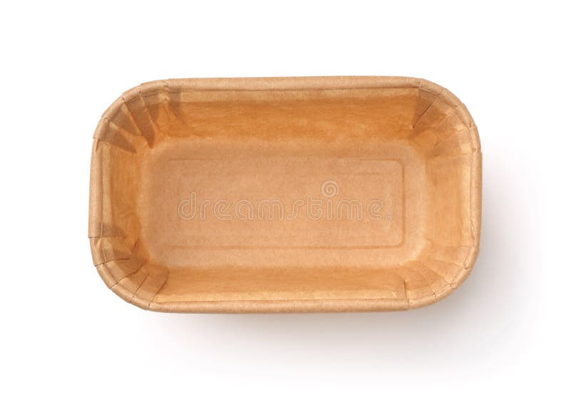 Empty Rectangular Brown Paper Baking Mold Stock Image - Image of case ...