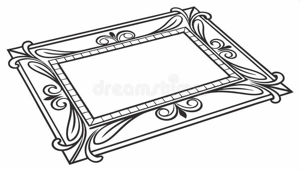 Empty Rectangular Frame Ornate Detailed Border Vector Design Element ...