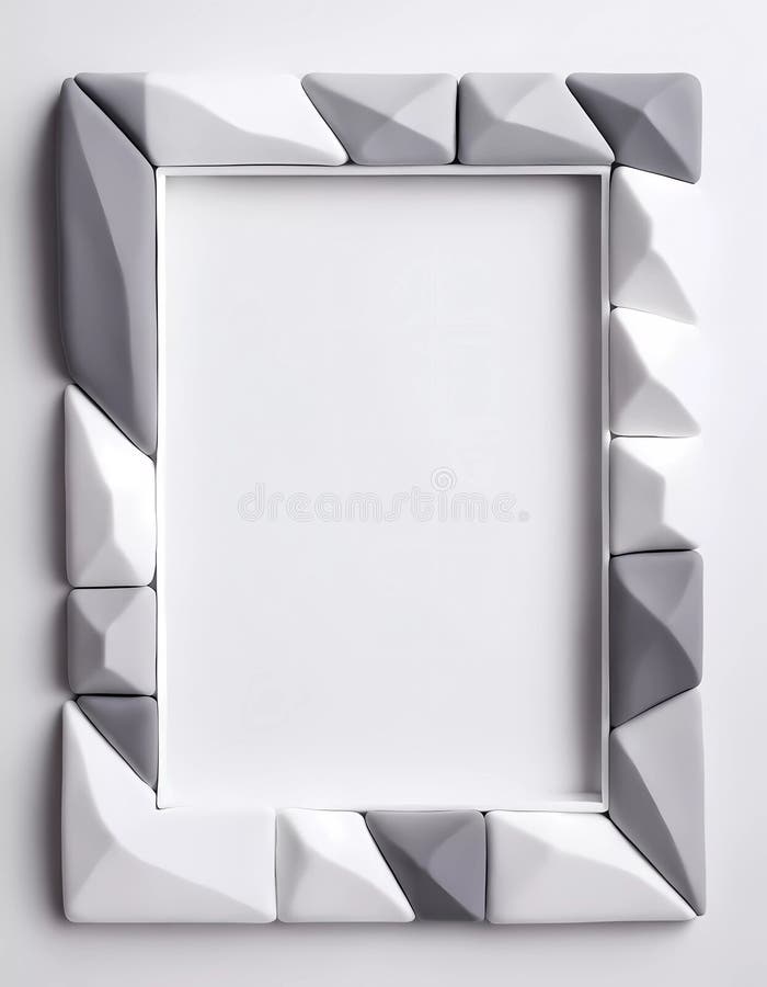 An Empty Rectangular Frame with a Unique Design Featuring Angular ...