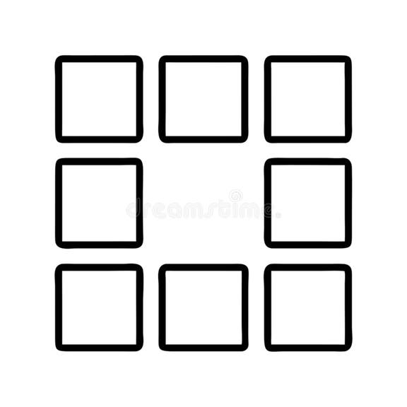Empty Rectangular Frames Grid Layout Placeholder Template Vector Design ...