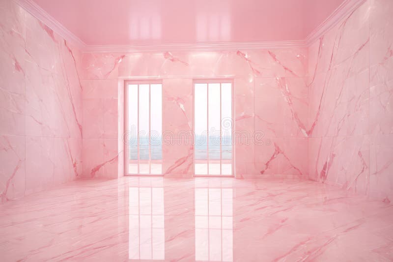 Empty Rectangular Geometric Room with Natural Light Coming through ...