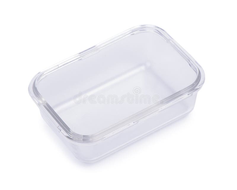 Empty Rectangular Glass Container Stock Image - Image of open, isolated ...