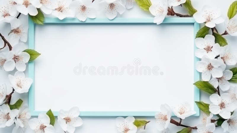 Empty Rectangular Picture Frame on Horizontal Background AI Generated ...