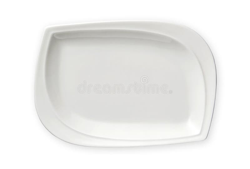 Empty Rectangular Plate, Exotic White Plate, View from Above Isolated ...