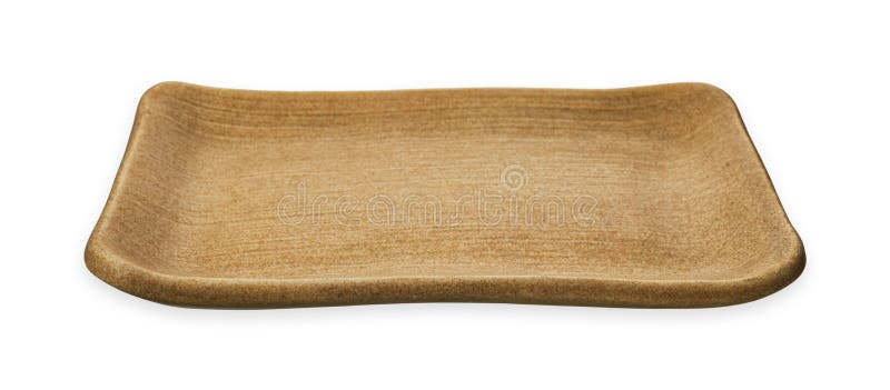 Empty Rectangular Plate in Natural Wood Texture Isolated on White ...