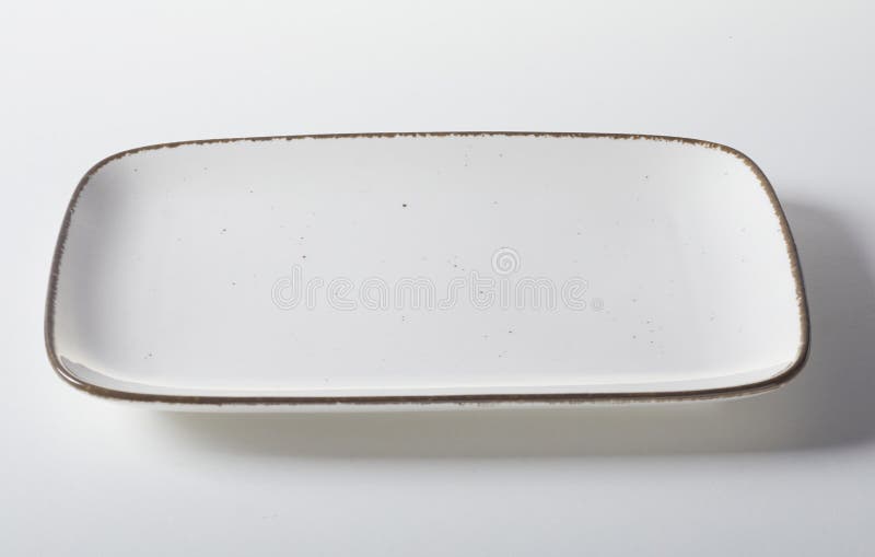 Empty Rectangular Plate with Simple Enamel Stock Image - Image of plate ...