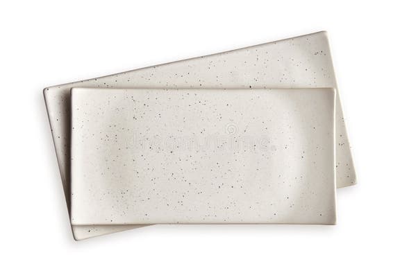 Empty Rectangular Plates, White Ceramics Plates, View from Above ...