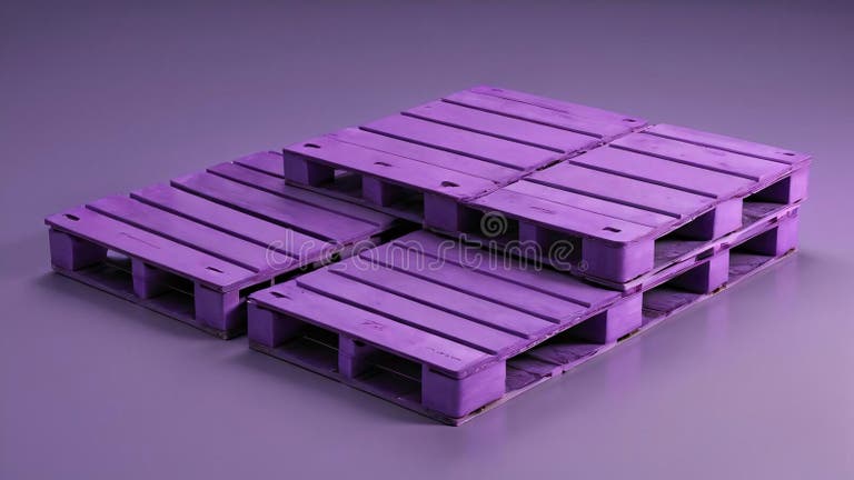 Empty Rectangular Purple Wooden Shipping Pallets Stacked on Top of Each ...