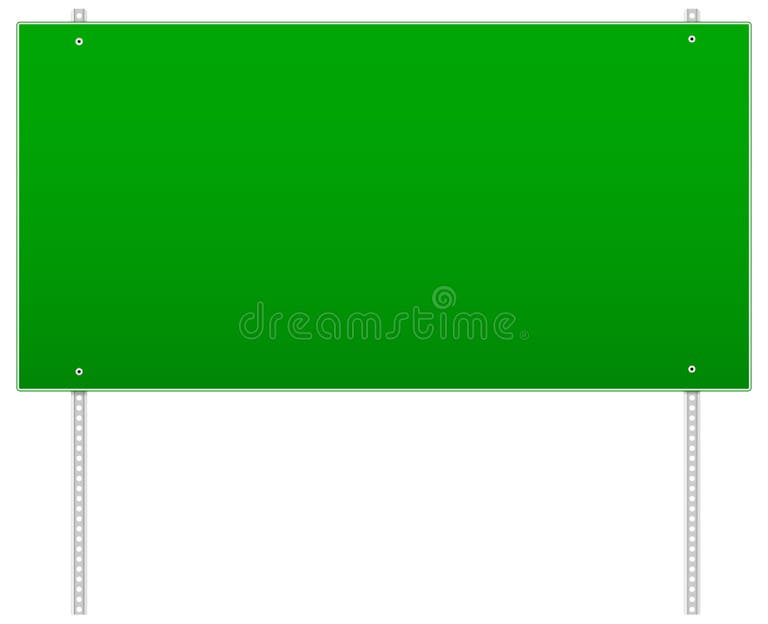 Empty Rectangular Road Sign on Poles. (poles with Holes) Stock Vector ...