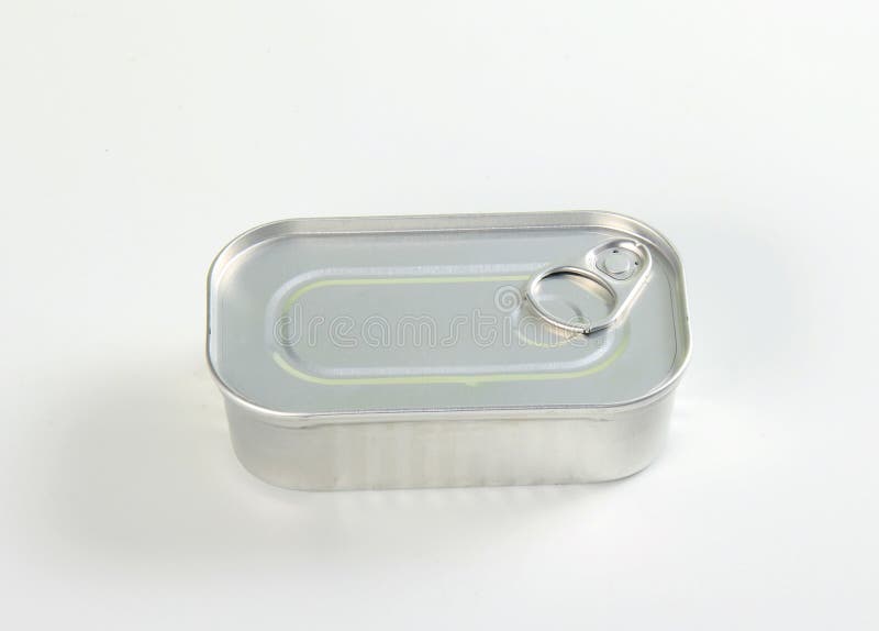 Empty Rectangular Tin Can on a White Background Stock Image - Image of ...