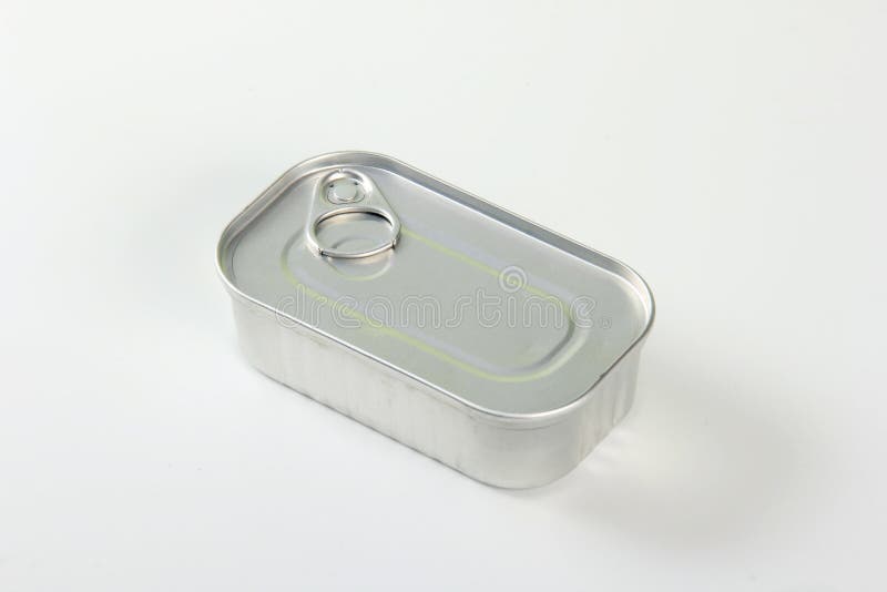 Empty Rectangular Tin Can on a White Background Stock Image - Image of ...