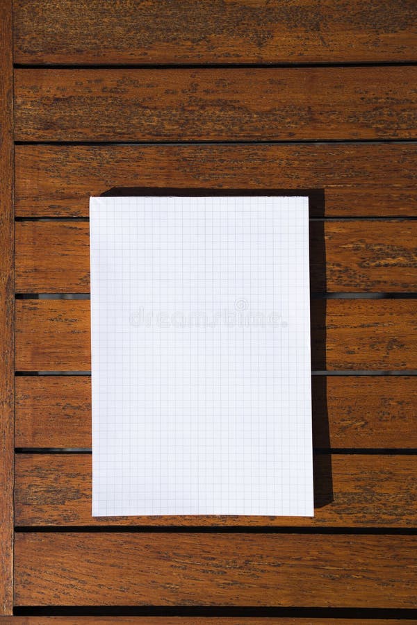 Empty Rectangular White Simple Notepad on Orange Wooden Table in Cafe ...