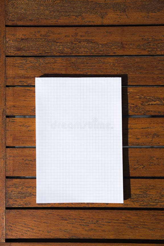 Empty Rectangular White Simple Notepad on Orange Wooden Table in Cafe ...