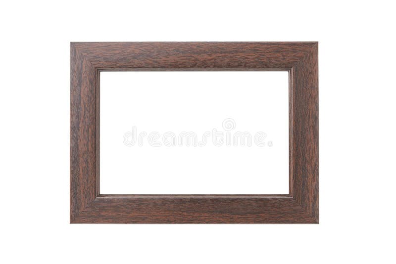 Empty Rectangular Wooden Photo Frame Isolated on White. Stock Photo ...