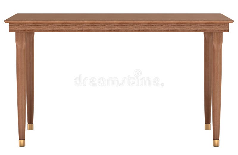 Empty Rectangular Wooden Table, Long. 3D Rendering Stock Illustration ...