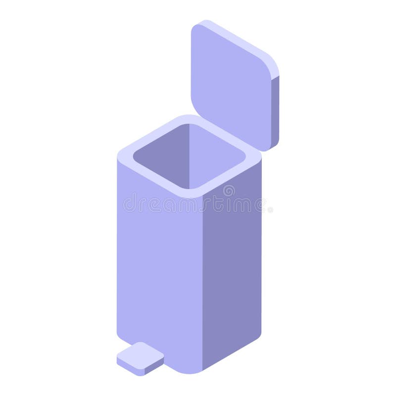 Empty Recycle Bin Isometric Object Being Open Stock Illustration ...