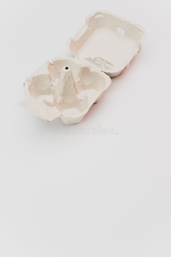 Empty Recycled Caedboard Egg Box on a White Background Stock Image ...
