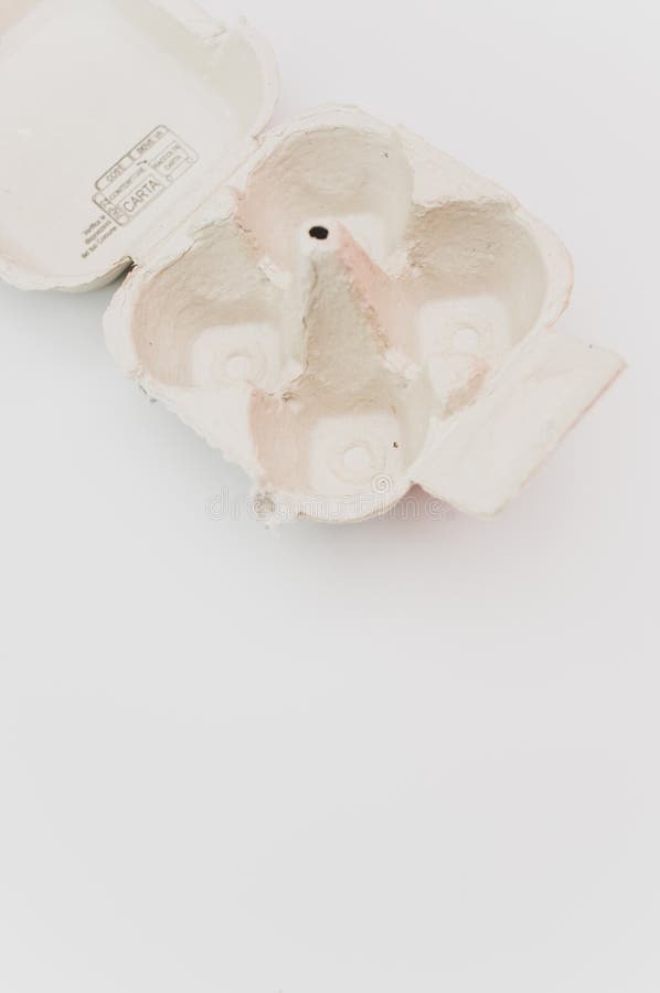 Empty Recycled Caedboard Egg Box on a White Background Stock Image ...