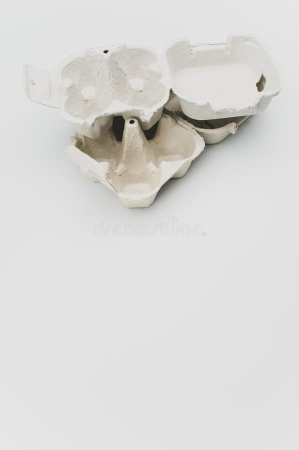 Empty Recycled Cardboard Egg Box on a White Background Stock Photo ...