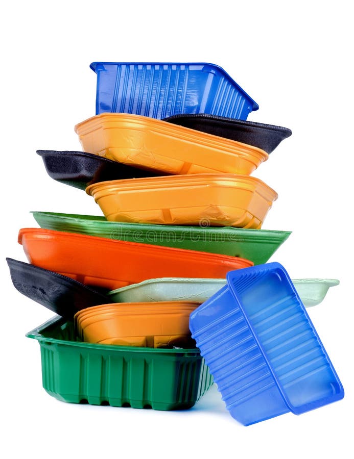 Empty Recycled Trays stock image. Image of tray, yellow - 68841647